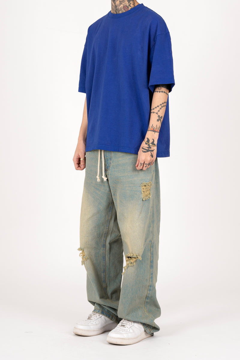 WASHED BOX TEE IN BLUE – HSO