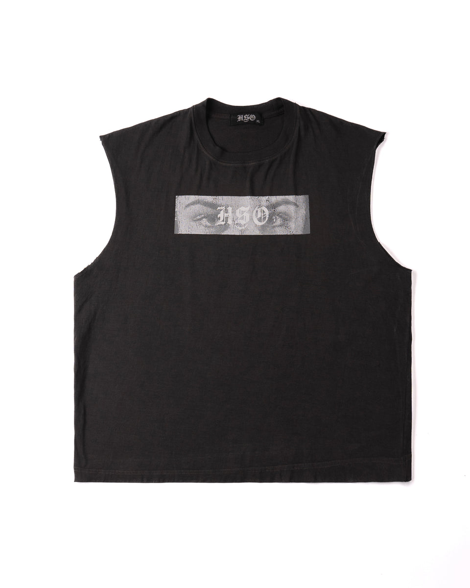 GRAPHIC MUSCLE TEE - WASHED BLACK – HSO
