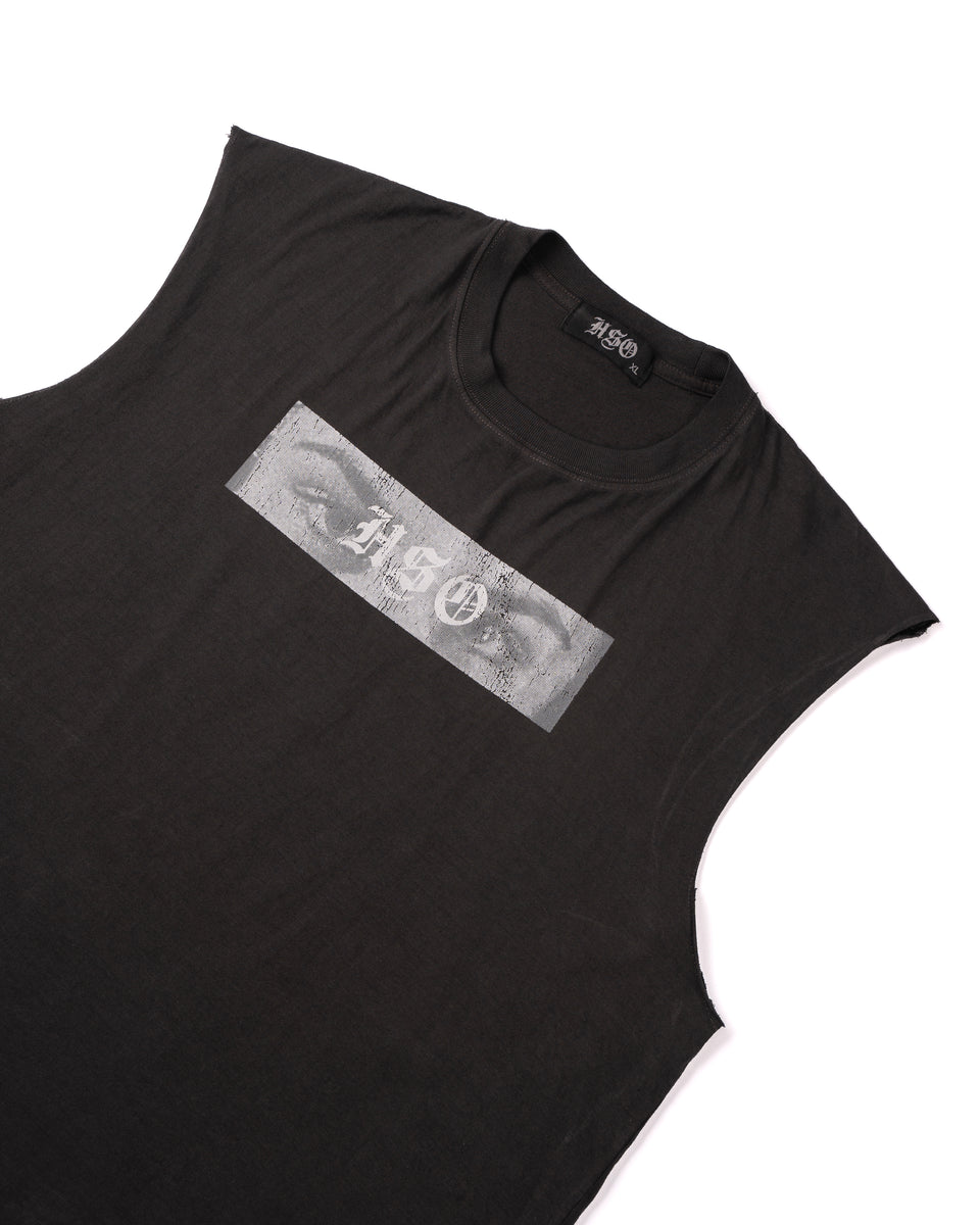 GRAPHIC MUSCLE TEE - WASHED BLACK – HSO
