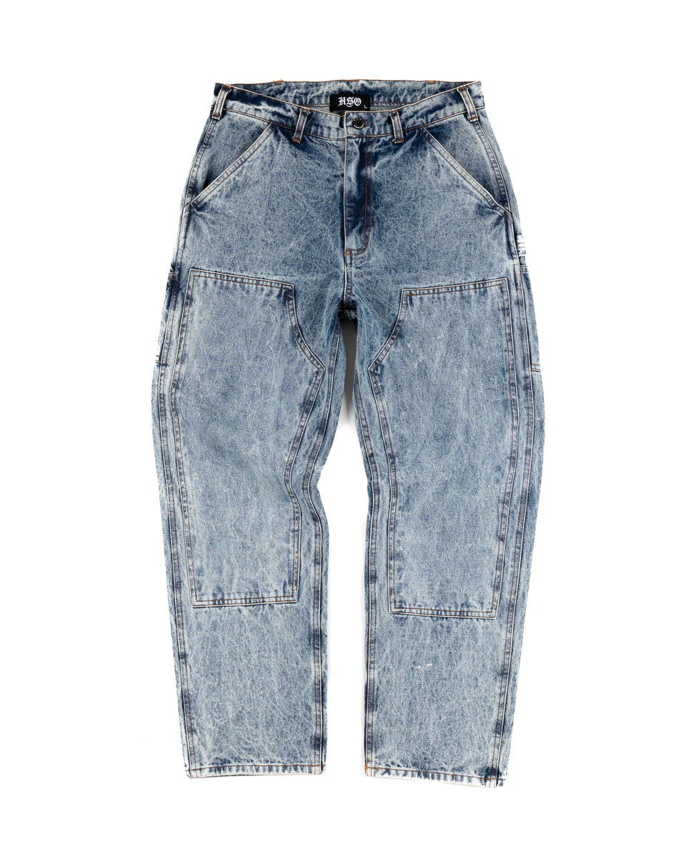 DENIM DOUBLE KNEE UTILITY PANTS - LIGHT – HSO